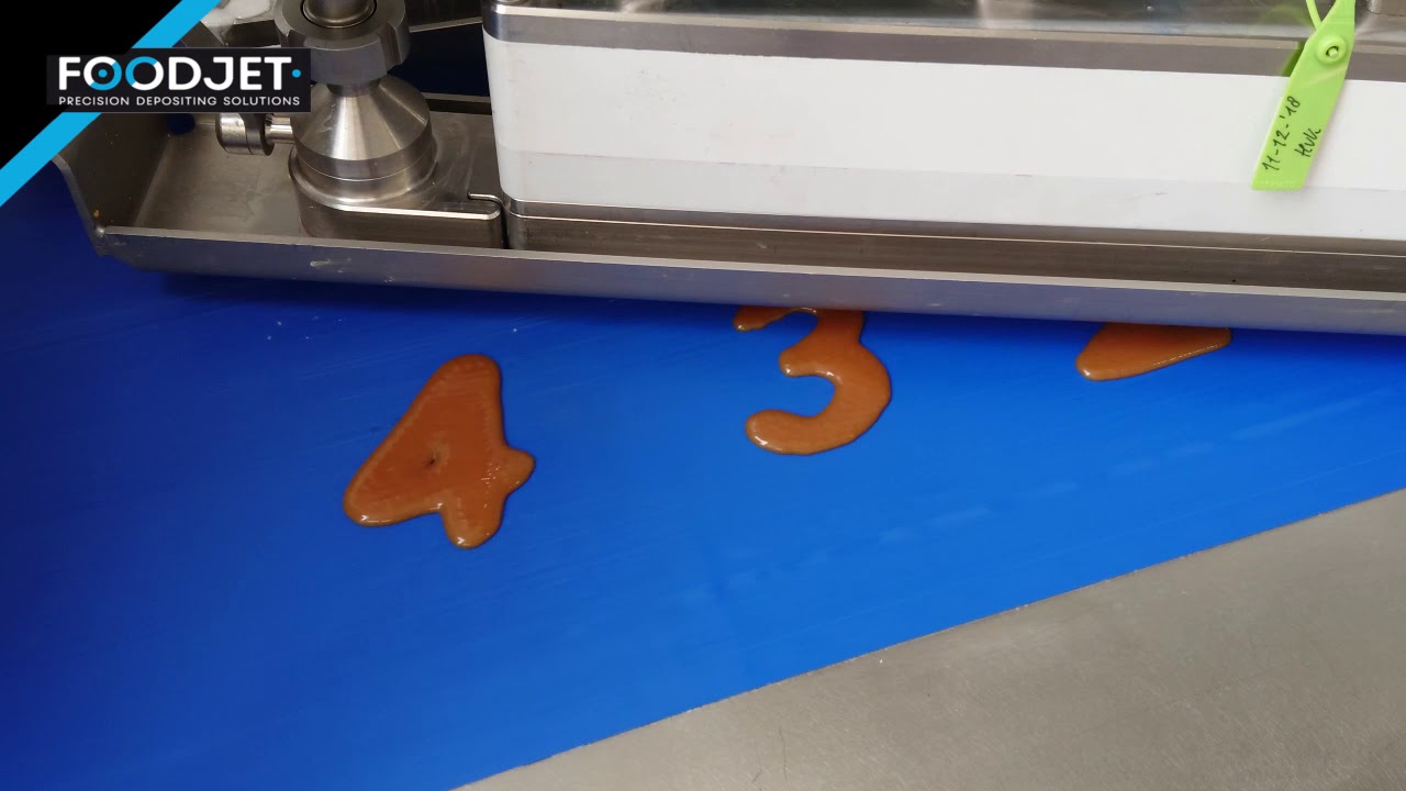 Caramel printing various shapes [with a FoodJet food depositor] - YouTube