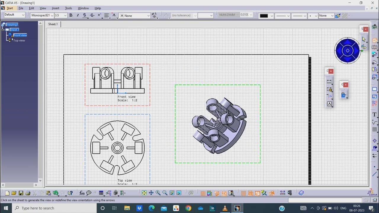 "Mastering Multiple Shaft Supporter Drafting in CATIA V5 - Model 1" #catia @Free_cad_tutorial ...