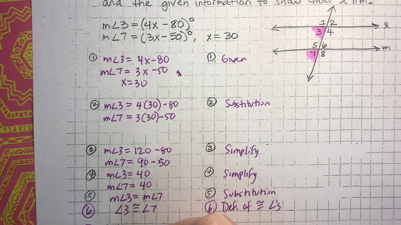 Chapter 3.3 Using the Converse of the Corresponding Angles Postulate Ex ...