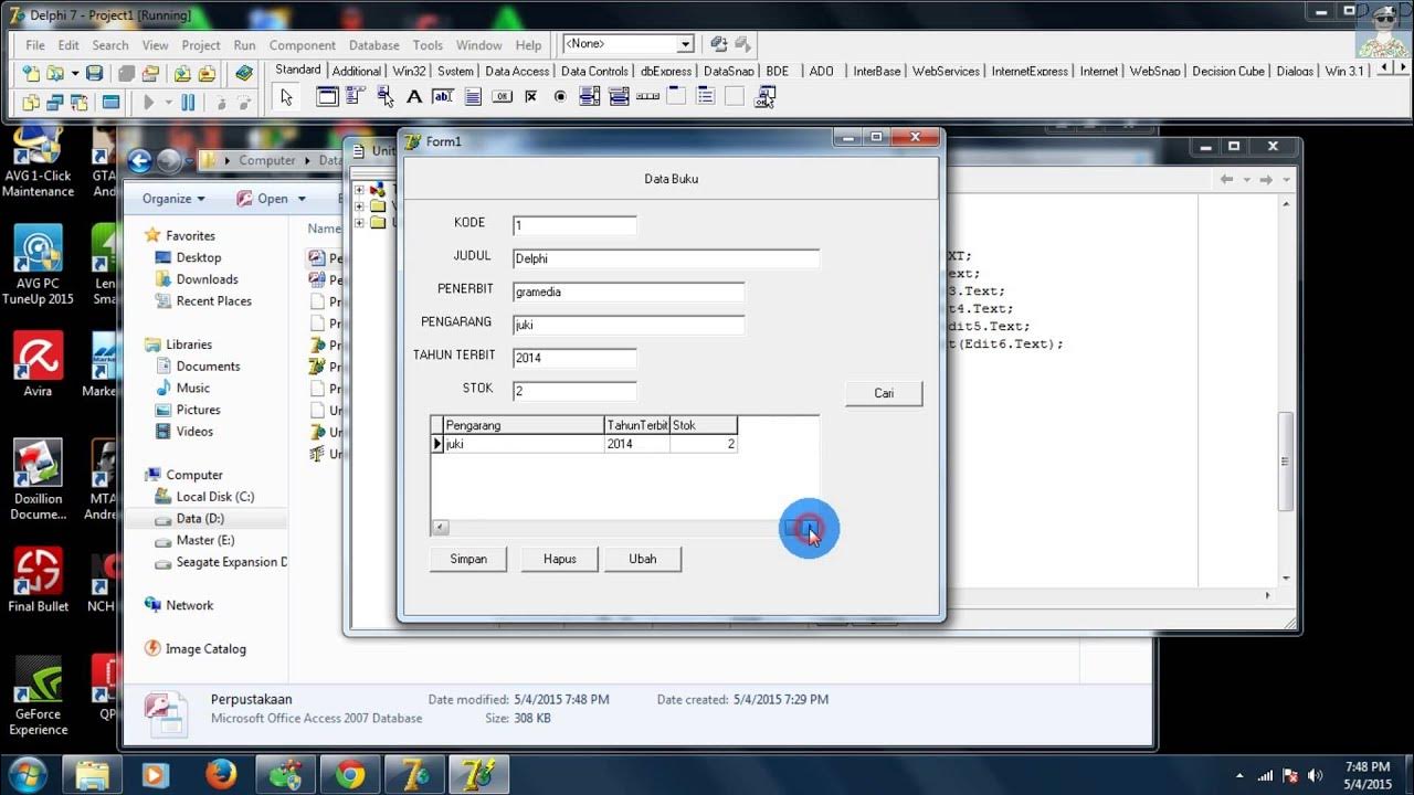 Cara Membuat Input database Delphi 7 - YouTube