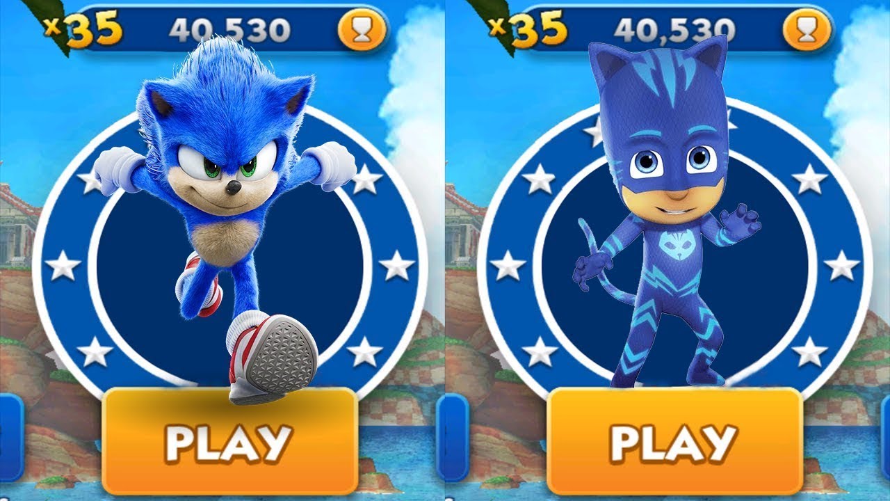 Sonic Dash vs Pj Masks Catboy Run - Movie Sonic vs All Bosses Zazz ...
