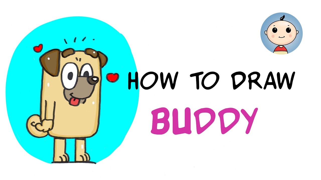 How to Draw Buddy from Bluey, Step by Step Tutorial. Easy - YouTube