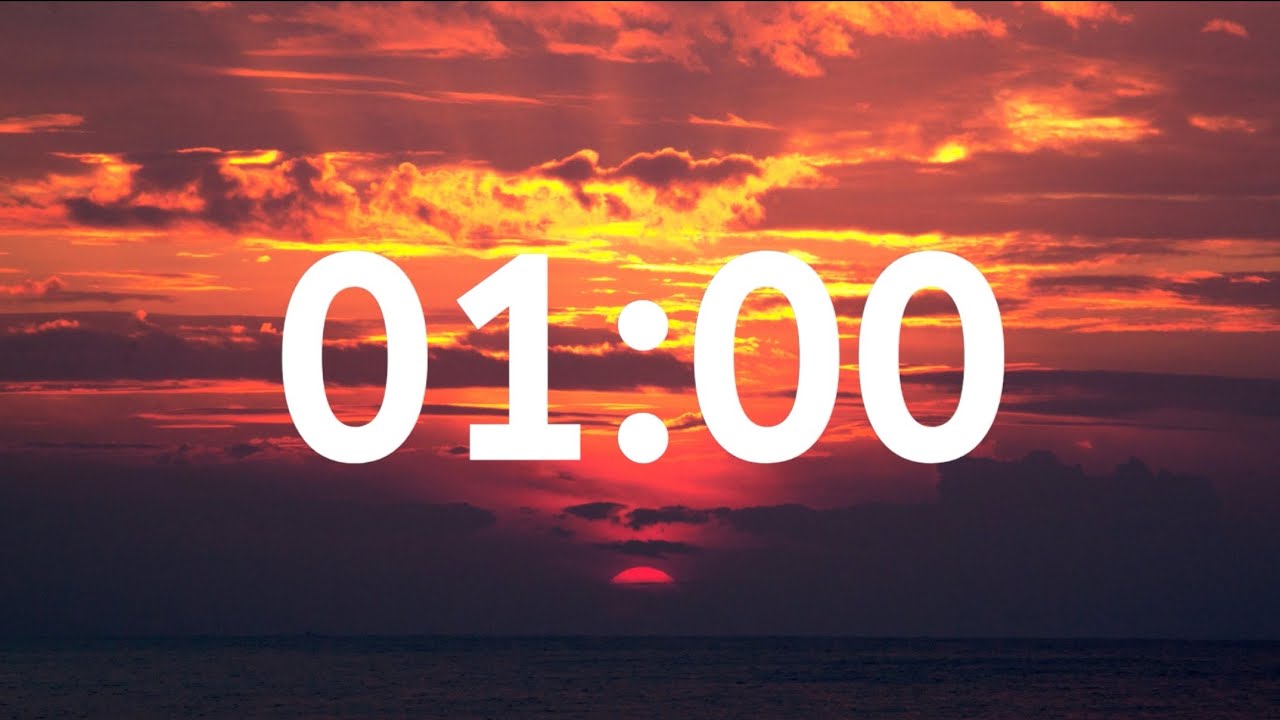 1 Minute Timer With Sunset Background (No Music) - YouTube