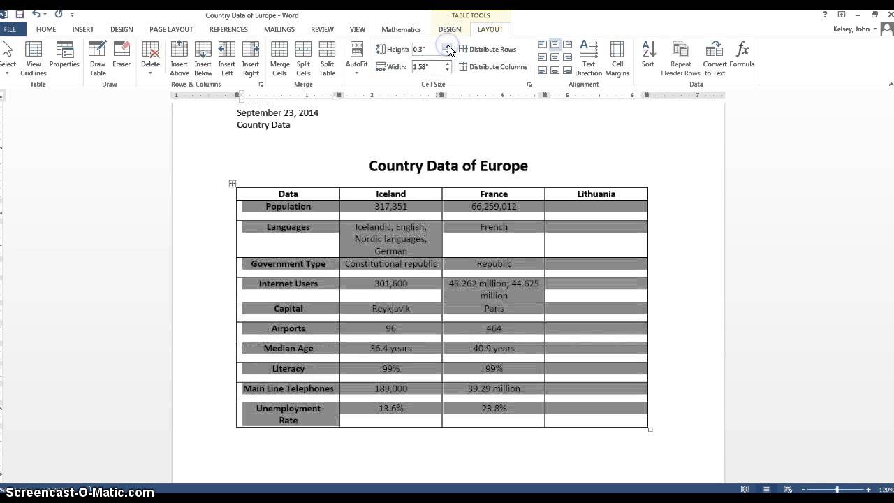 Formatting Tables In Word YouTube Formatting Tables In Word YouTube