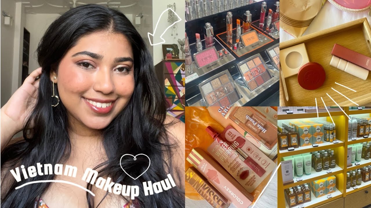 Vietnam try on haul🏖️🌊 | Makeup & Skincare 🛍️| Sunset makeup look ☀️ ...