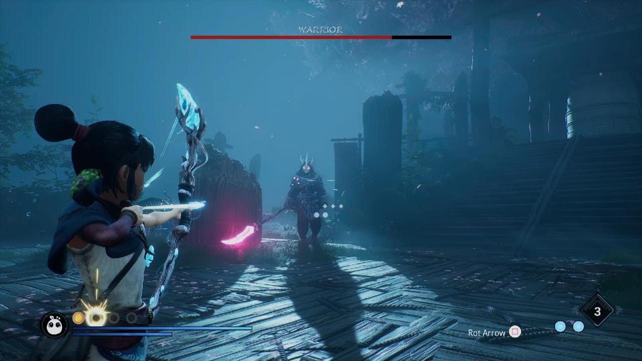 Kena: Bridge of Spirits The Warrior boss fight bow & arrow defeat ...