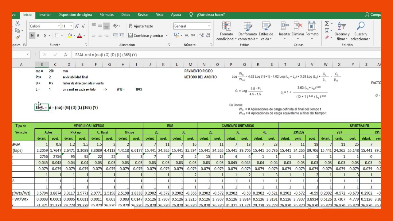 🥇 Calculo de esals aashto 93 - Pavimento Rigido en EXCEL 🚀 - YouTube