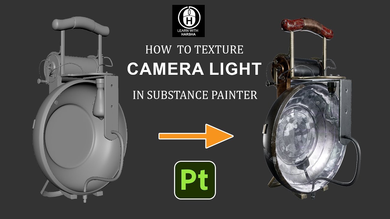Substance Painter Tutorial: Texturing 90s camera flash light - YouTube