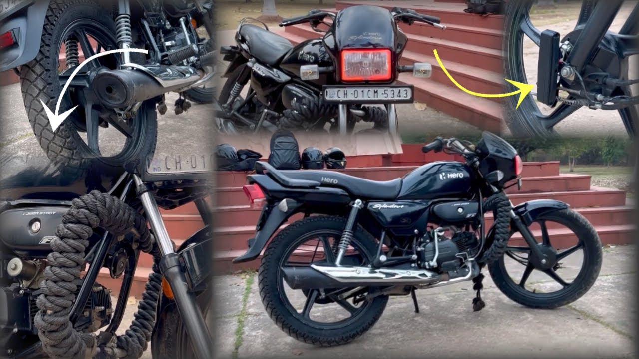 2024 Hero Splendor Modified | Hero Splendor Fat Tyre, Neon Light, Smoke ...