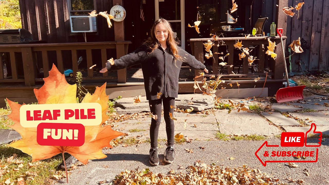 Life with Lily: Leaf Pile FUN! - YouTube