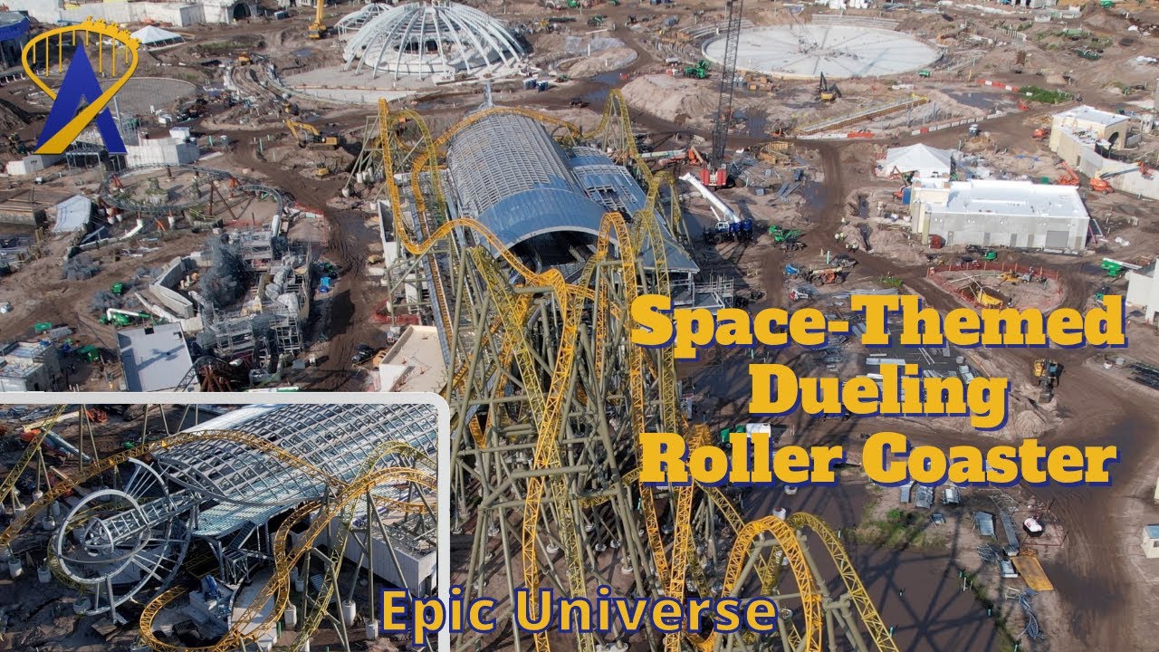 Dueling Roller Coaster Construction Update at Epic Universe - YouTube