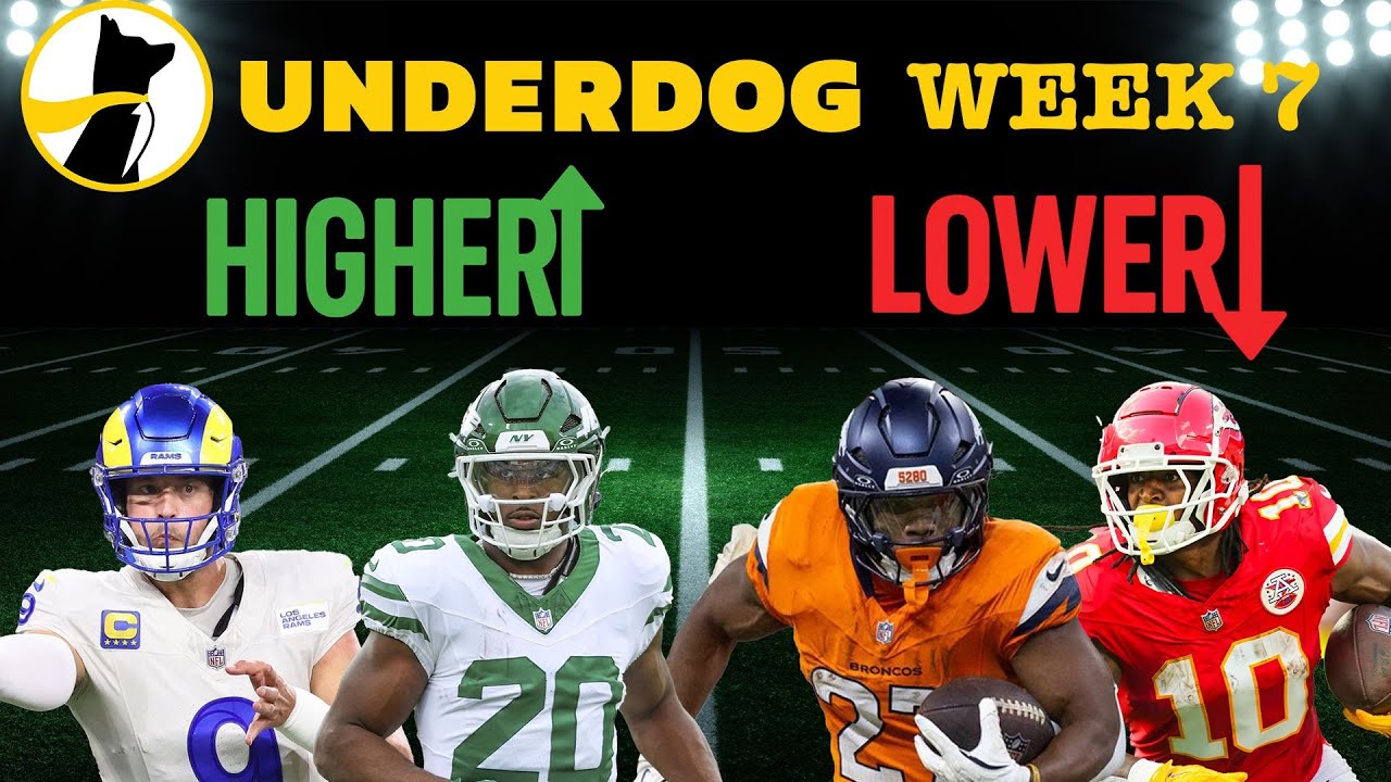 Sunday NFL Underdog Picks Week 7 | Best Higher/Lower Plays for Sunday’s ...