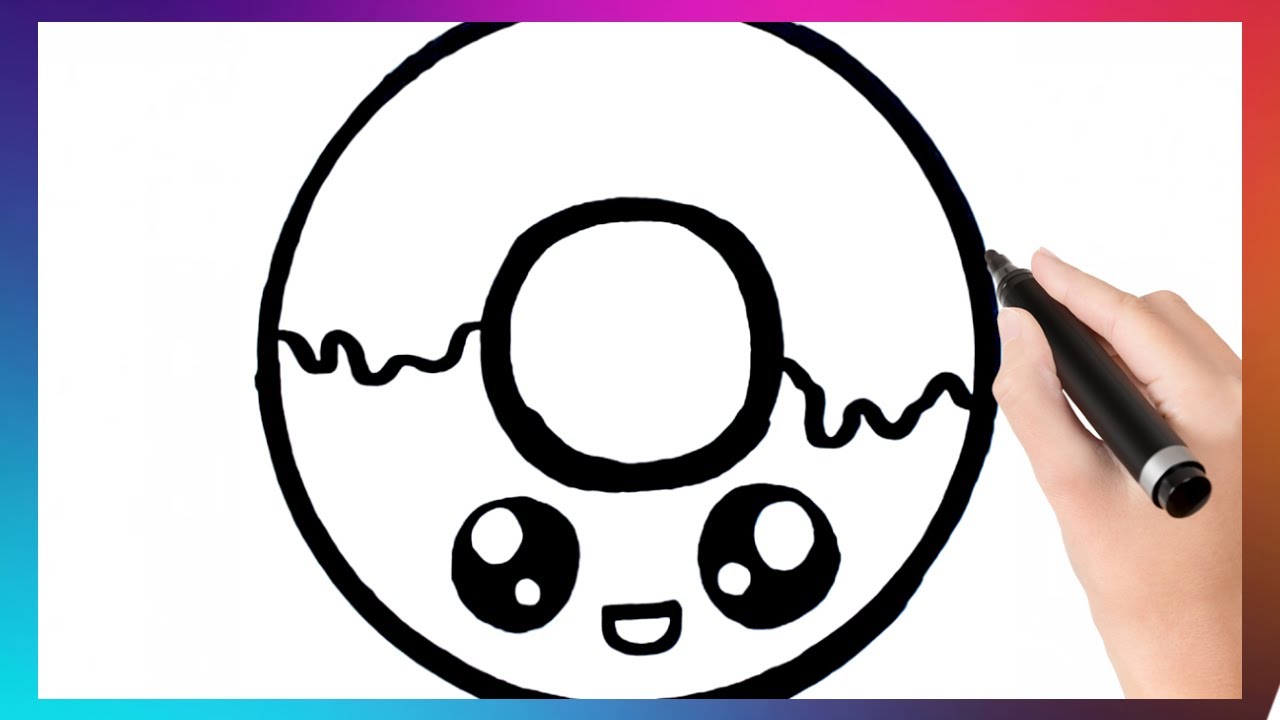 Como dibujar a un DONAAA KAWAII PASO A PASO - YouTube