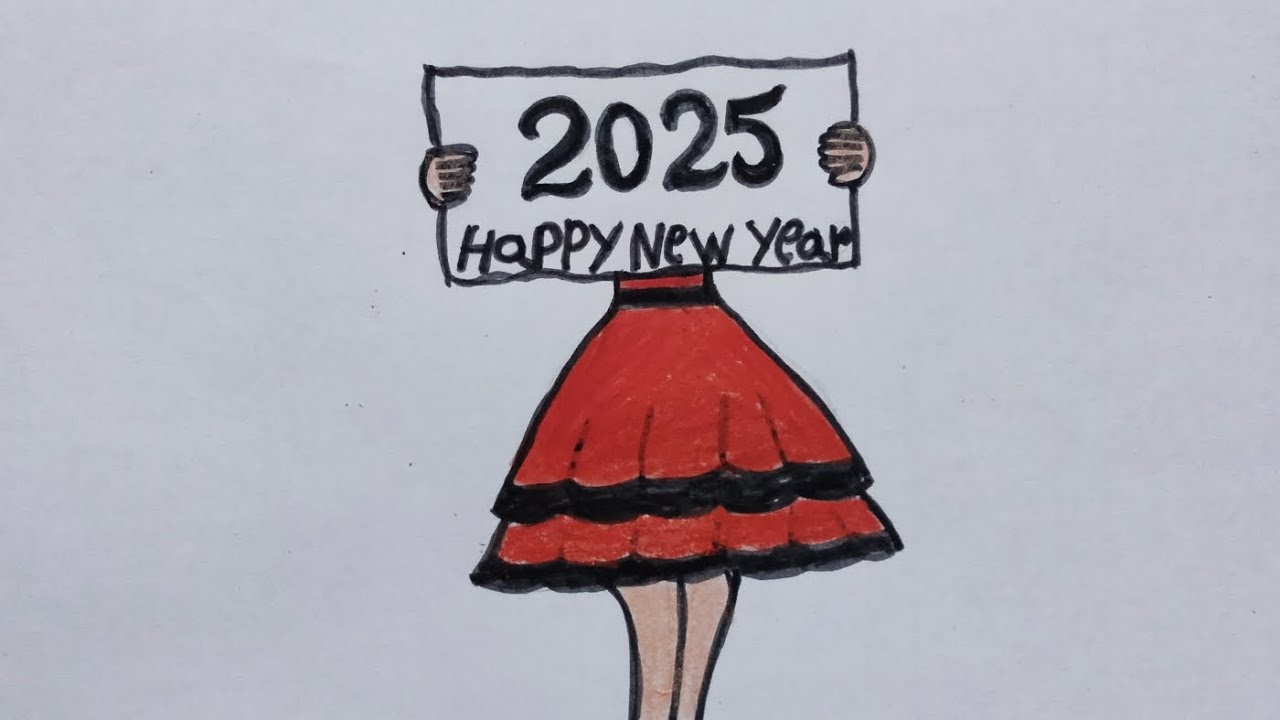 New year drawing 2025 ||Happy New year 2025 drawing special drawing # ...