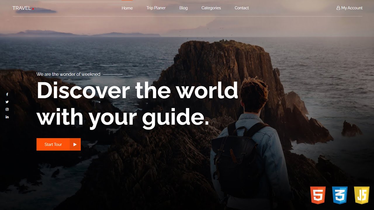 How to Make Tours & Travels Website with HTML, CSS & GSAP animation ...