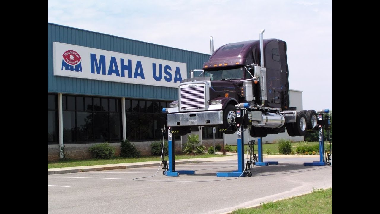 Maha Mobile Column Truck Lift System - YouTube