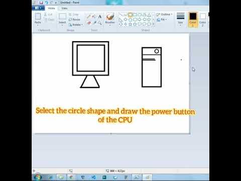 How to Draw Computer Monitor, CPU, Keyboard and Mouse in MS Paint ...