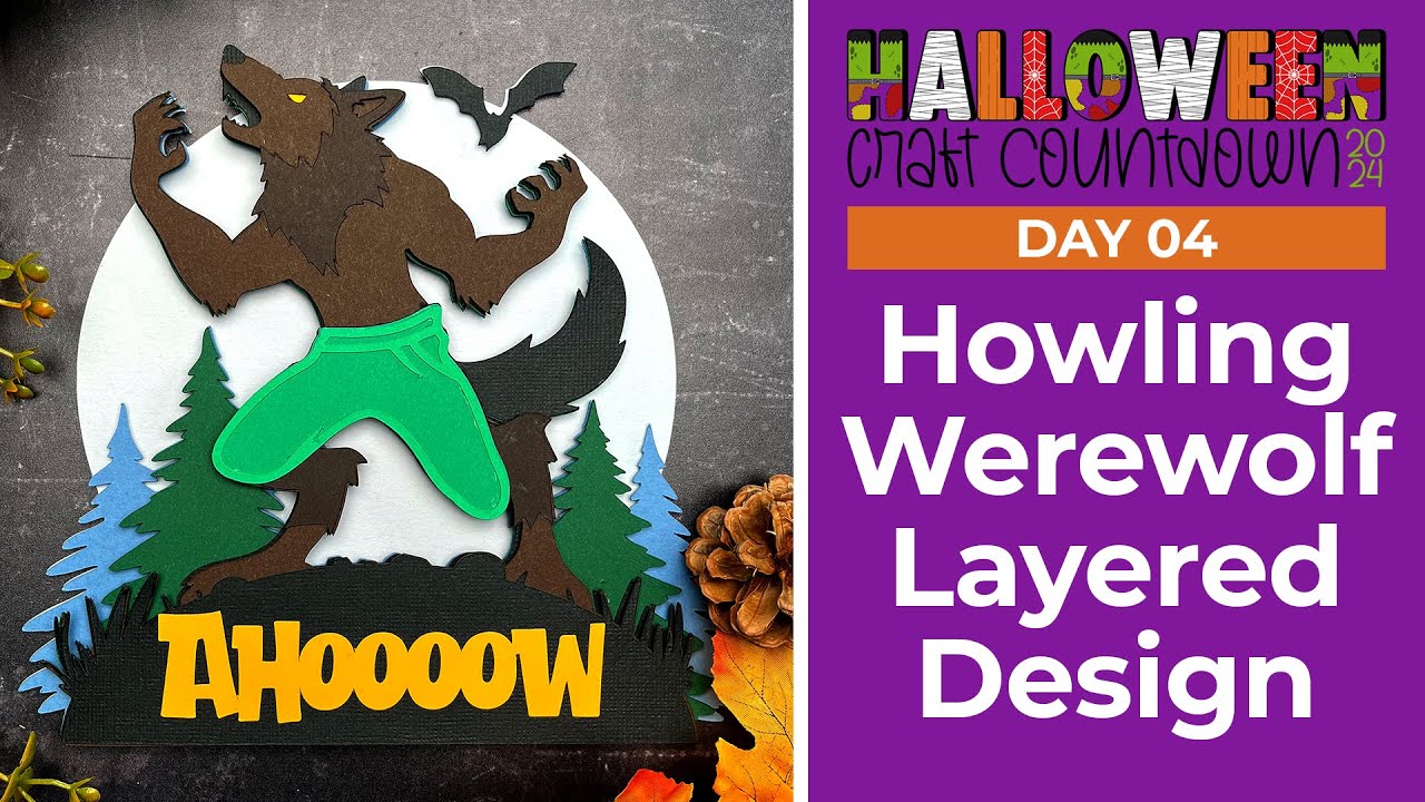 Howling Werewolf SVG 🦇 Day 04 Halloween Craft Countdown 2024 - YouTube