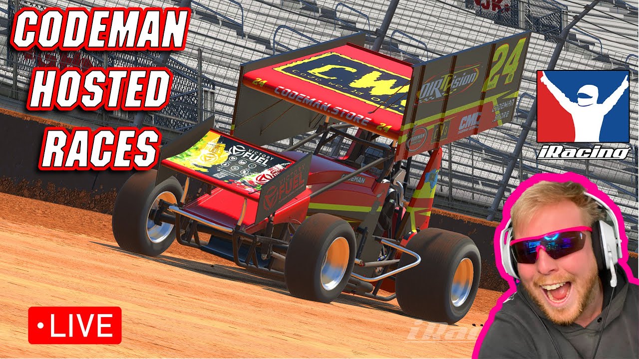 🔴LIVE - CODEMAN - iRacing - Dirt Track Racing - YouTube