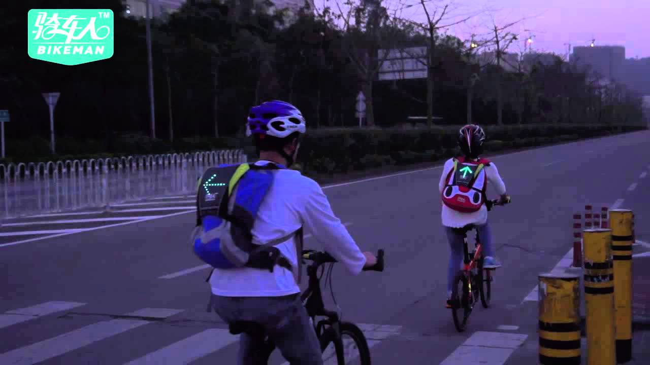 LED traffic lights backpack with remote control - YouTube