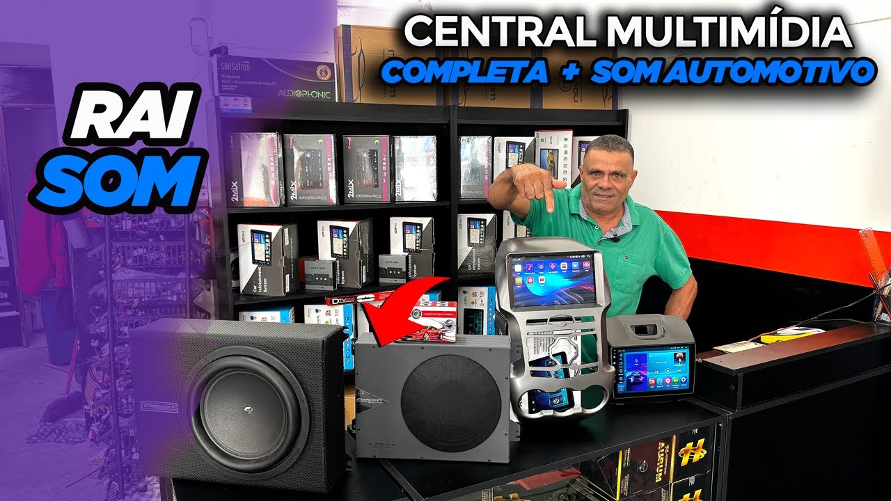 CENTRAL MULTIMÍDIA COMPLETA + SOM AUTOMOTIVO - RAI SOM - YouTube