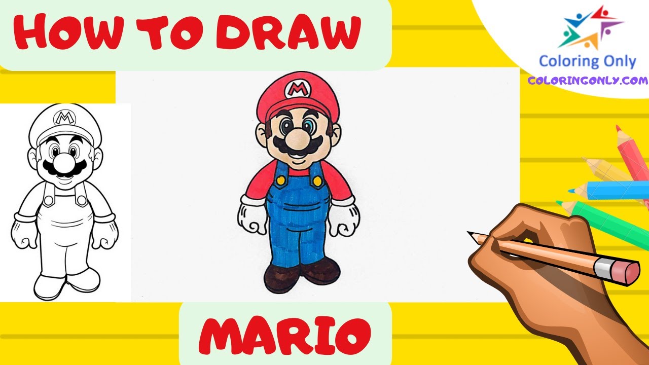 How To Draw Mario : Step-by-Step Drawing Guide - YouTube