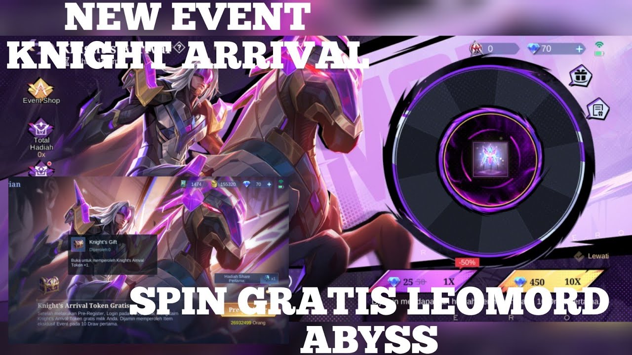 NEW EVENT KNIGHT ARRIVAL SKIN LEOMORD ABYSS MLBB - YouTube