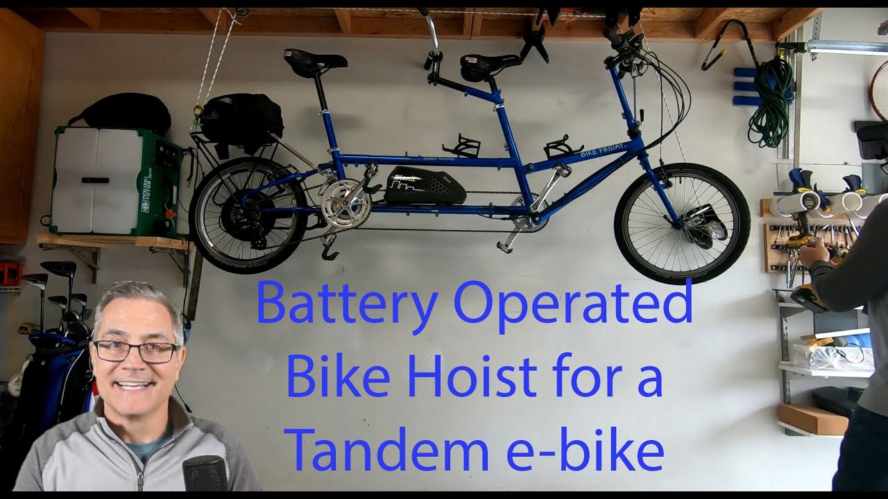Bike Hoist /Lift for an Electric Assist Tandem Bike - YouTube