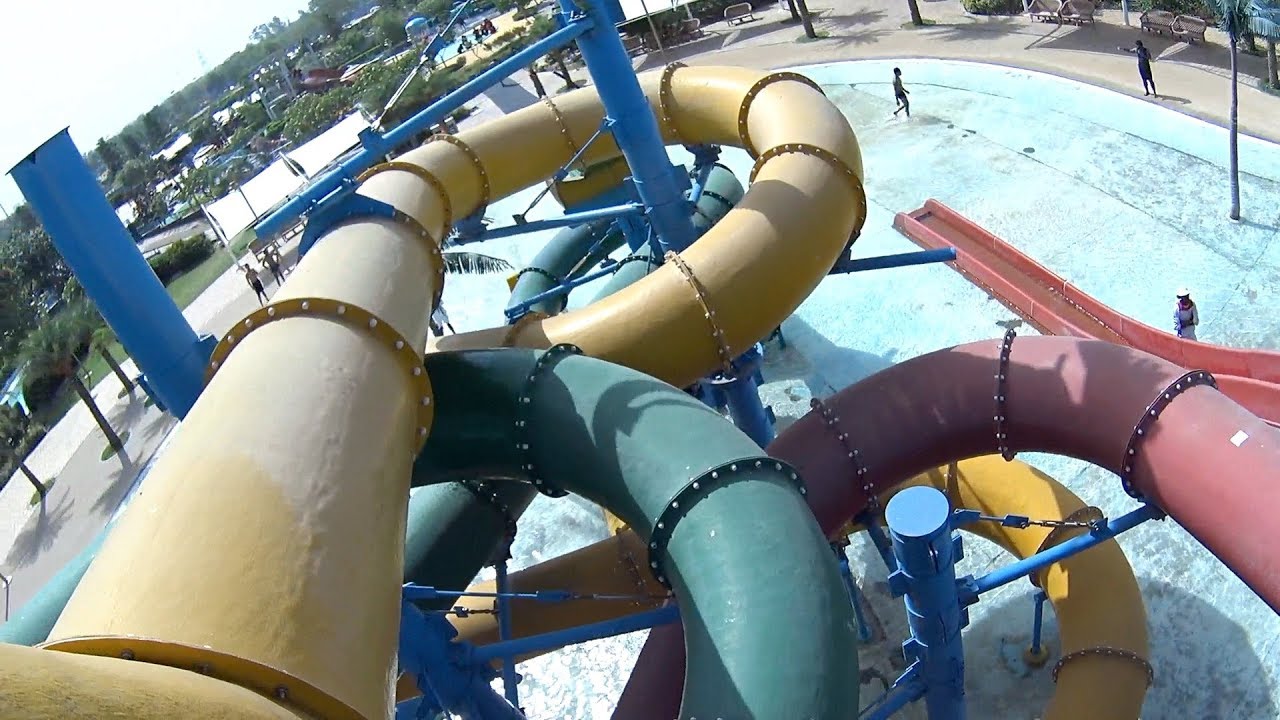 Yellow Line Water Slide at Worlds of Wonder - YouTube