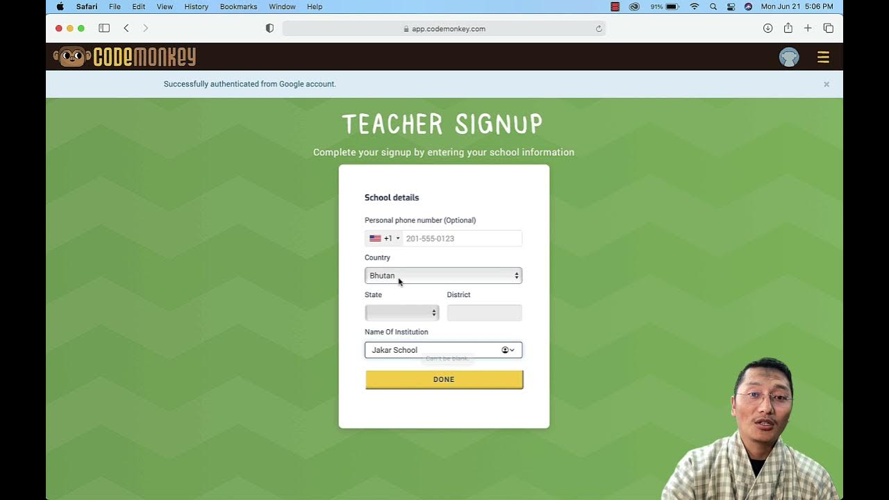 Creating a Teacher Trial Account in CodeMonkey - YouTube