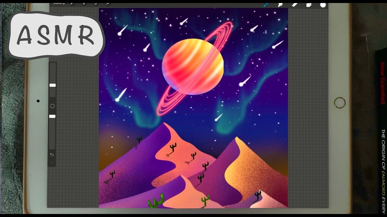 ASMR - Painting a simple illustration in Procreate - iPad Writing ...