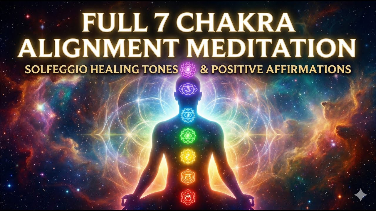 Full 7 Chakra Alignment Meditation | Solfeggio Healing Tones & Positive ...