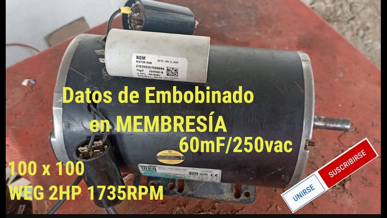Reparación motor WEG 2HP 1735rpm 100 x 100 Datos de Embobinado en ...