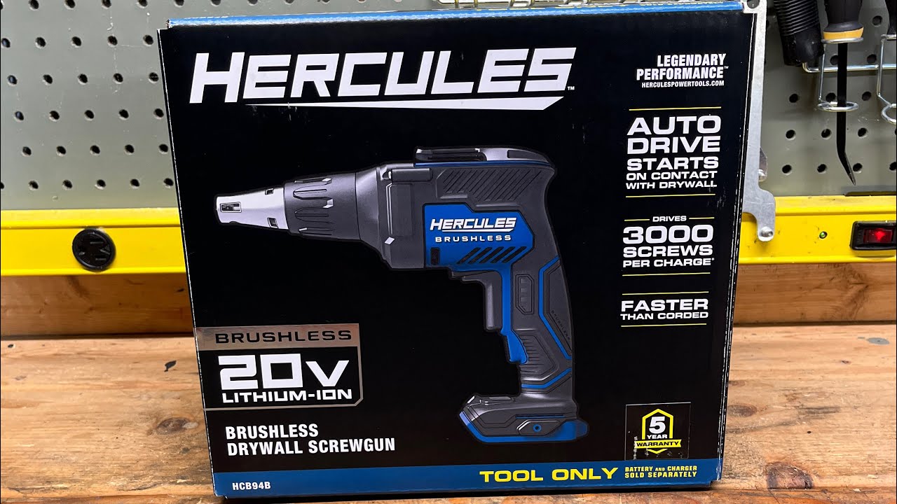 HERCULES 20-volt drywall screw gun - unboxing - YouTube