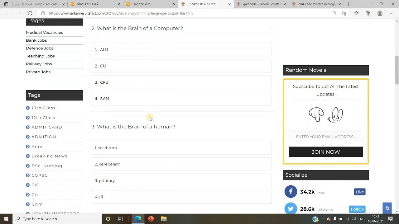 Free Blogger Quiz Code,free quiz code for blogger,free blogger mcqs ...