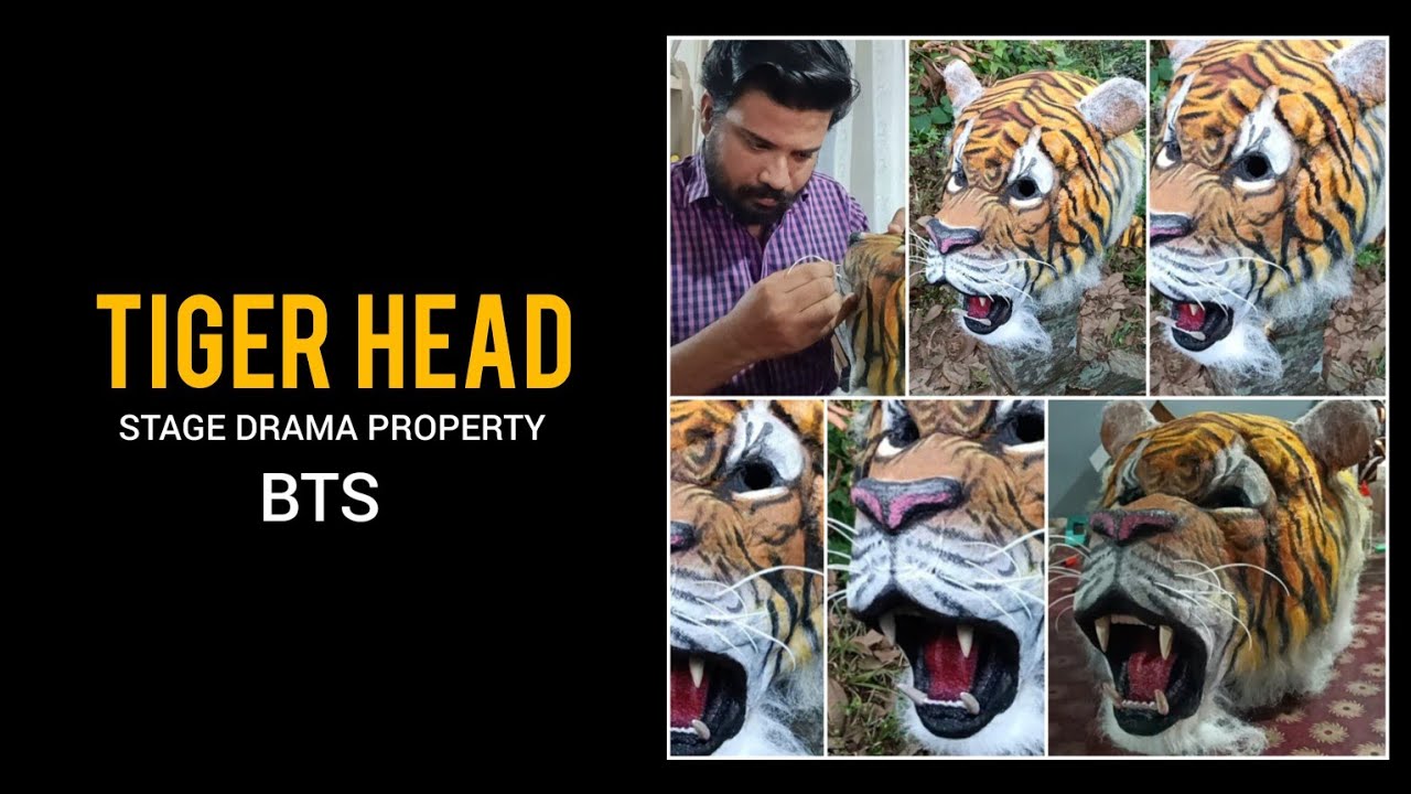 Realistic Tiger head prop | Behind the scenes #diycrafts #maskmaking # ...