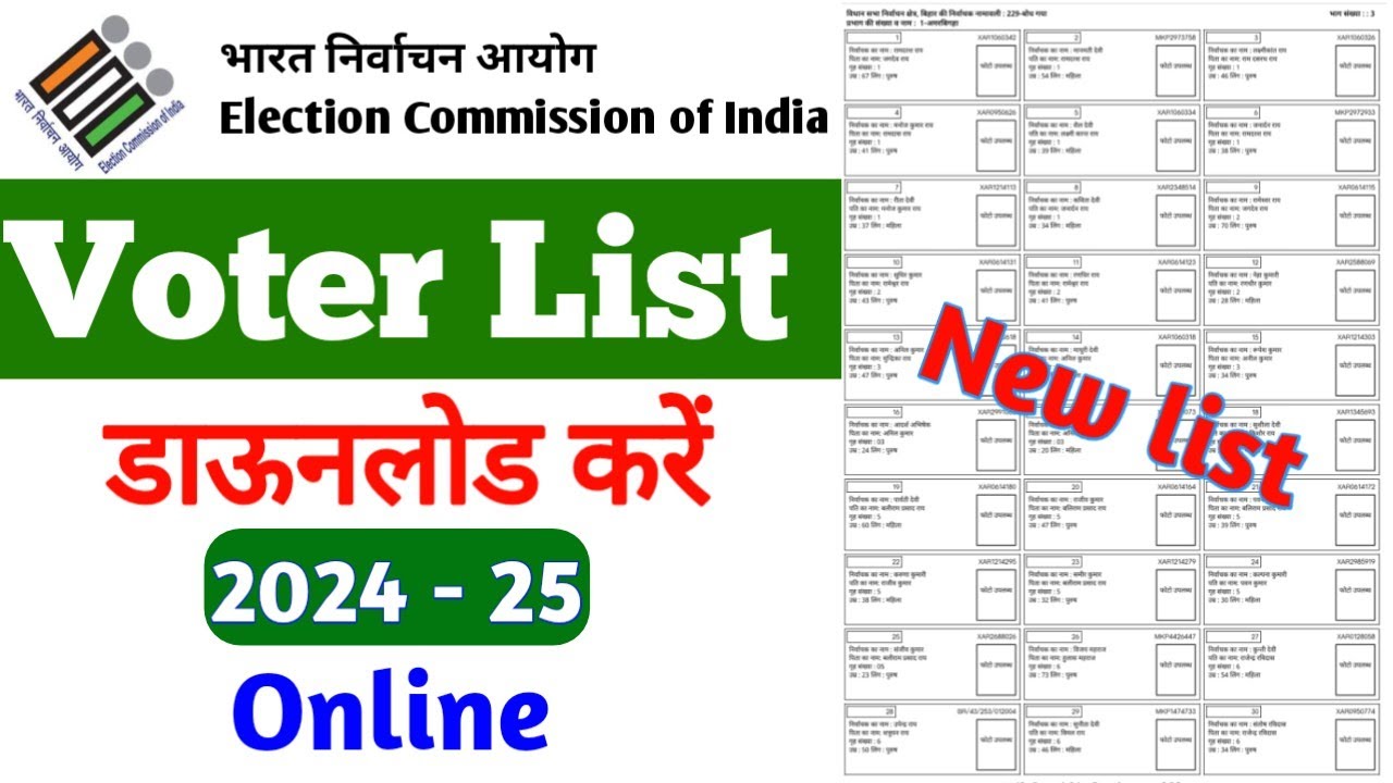 Voter List 2024 - 25 || How To Download Voter List || Matdata Suchi ...