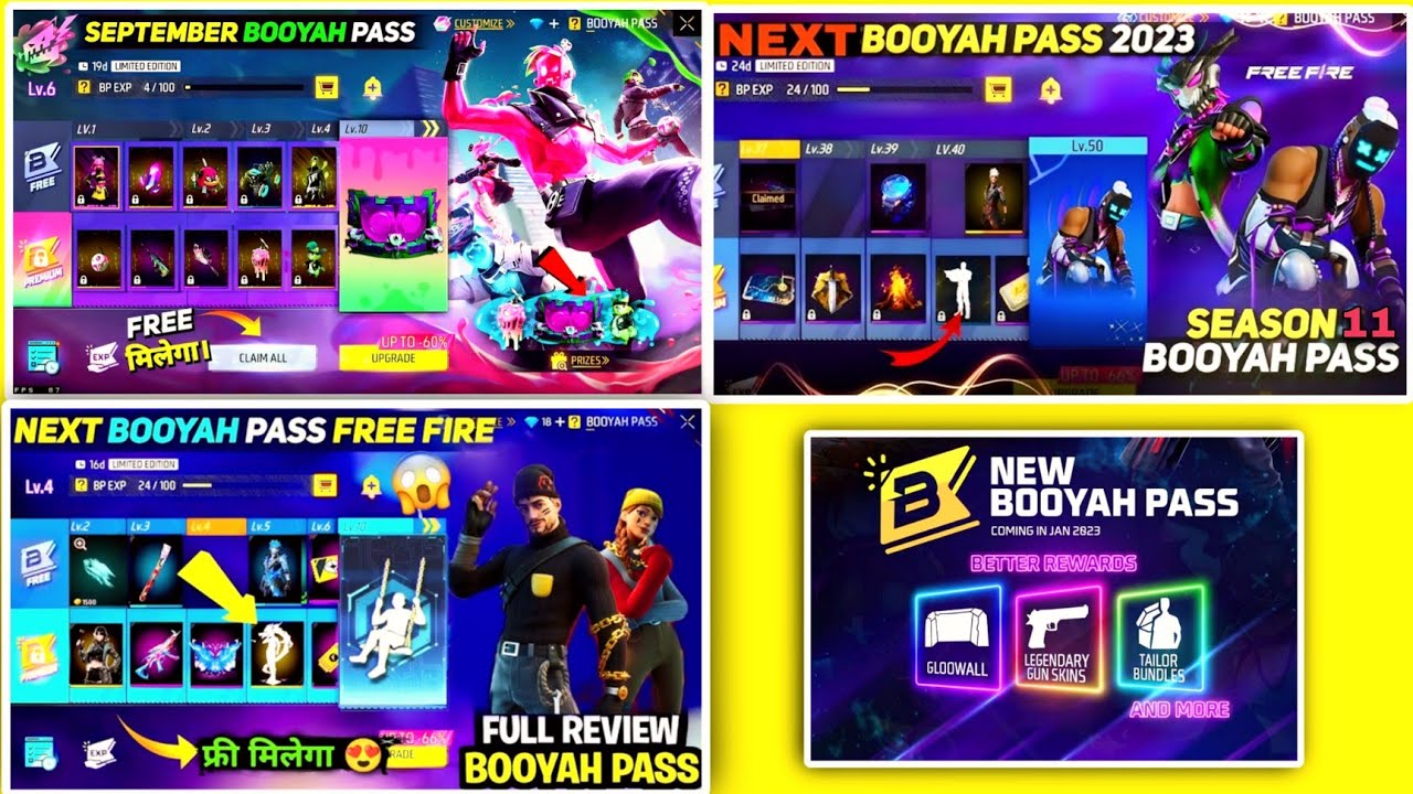 free fire next booyah pass | free fire September October November month ...