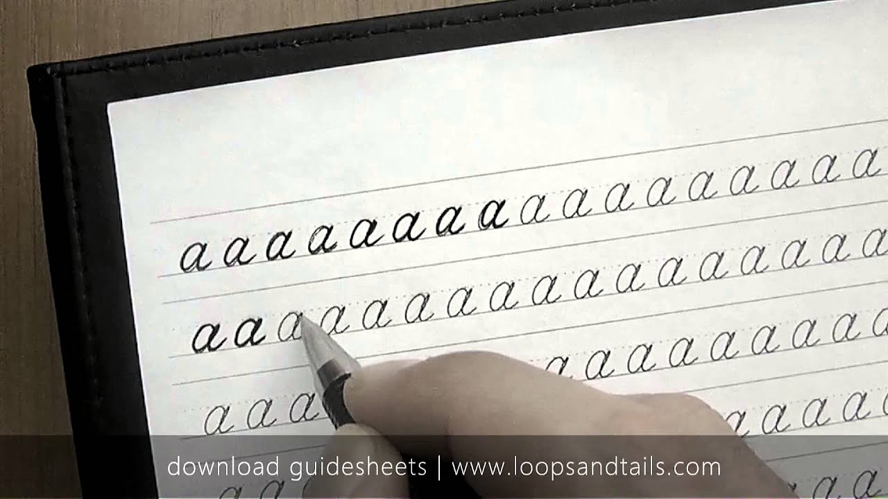 Learn cursive handwriting - lowercase a - YouTube