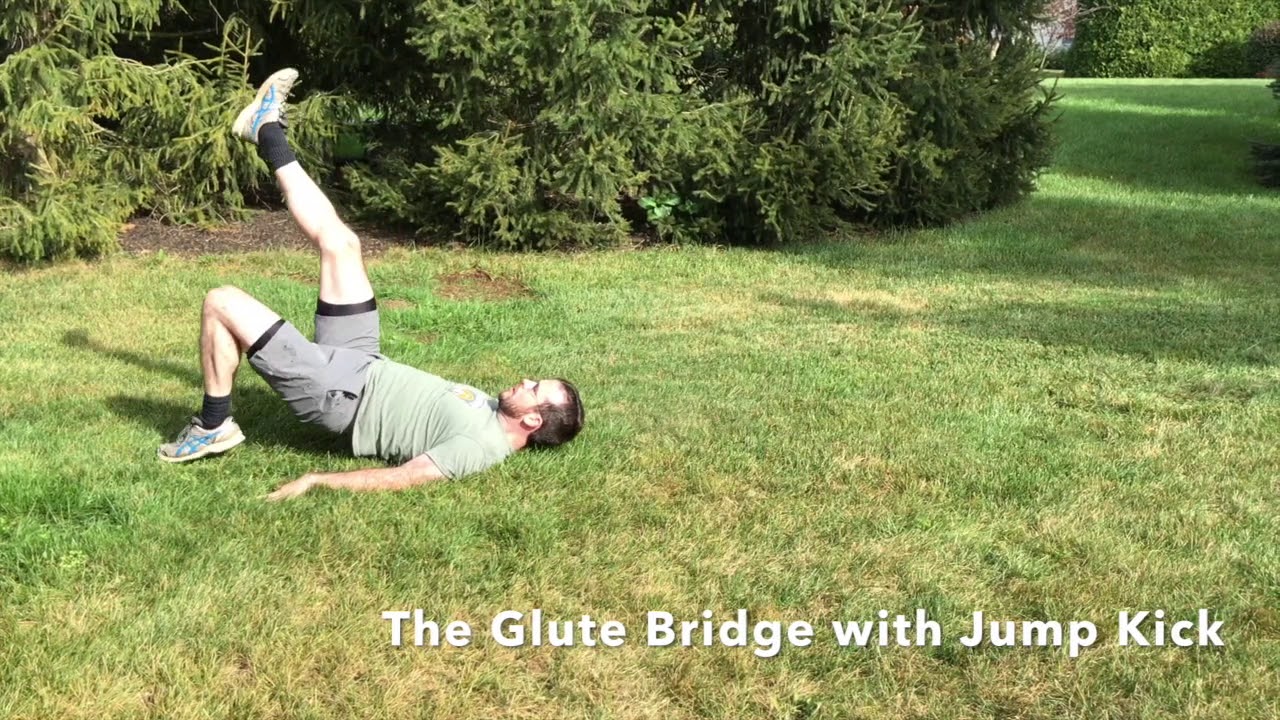 Glute Bridge with Jump Kick - YouTube