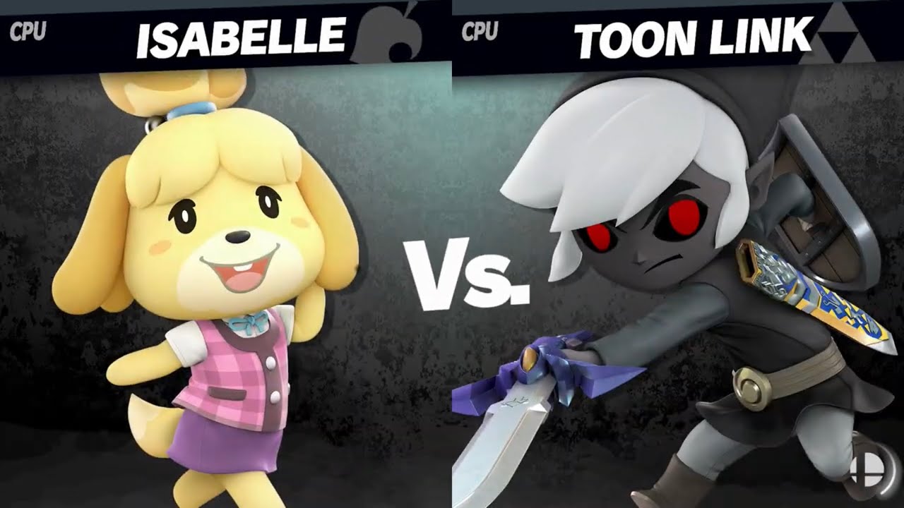 Super Smash Bros. Ultimate - Isabelle (Pink) vs Dark Toon Link - YouTube