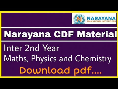 Narayana CDF Material|Inter 2nd Year|pdf download|MPC #eamcet2021 # ...