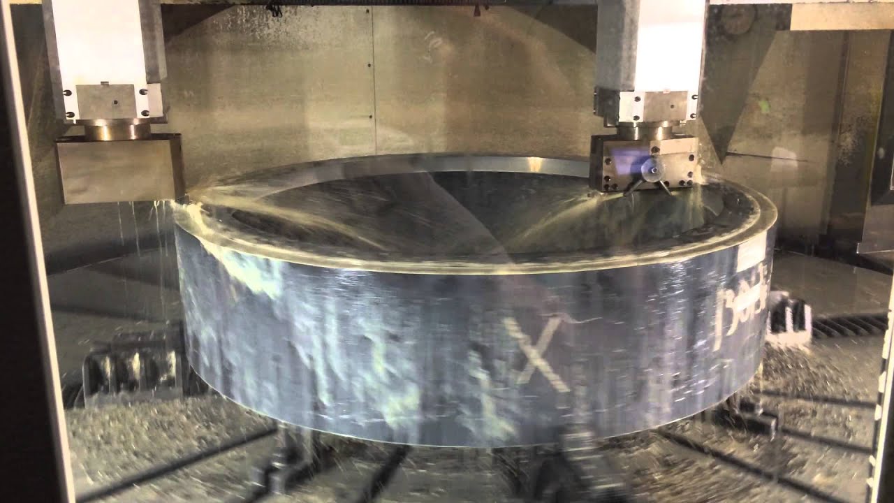 heavy turning of harden material on VTC, 2 heads - YouTube