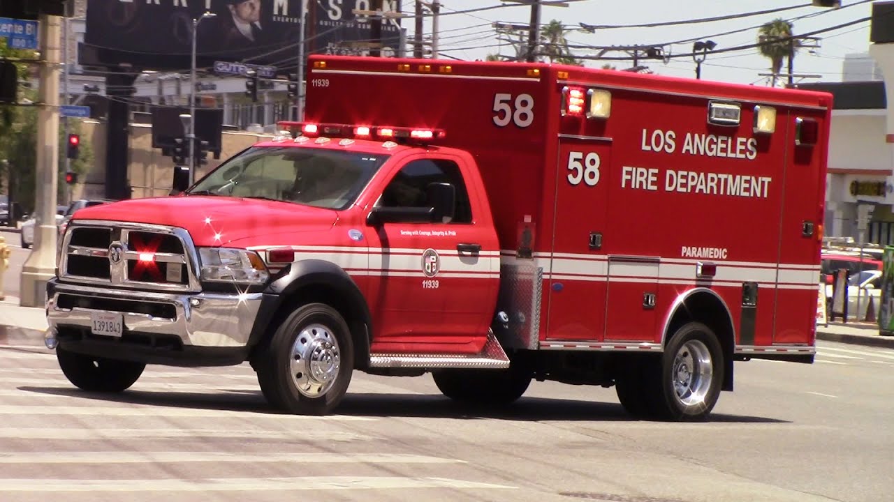 LAFD Rescue 58 Responding - YouTube