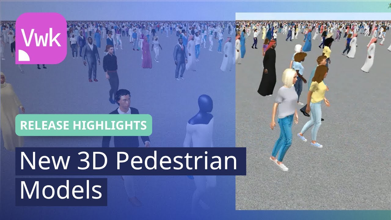 New 3D Pedestrian Models | PTV Viswalk | Release Highlights - YouTube