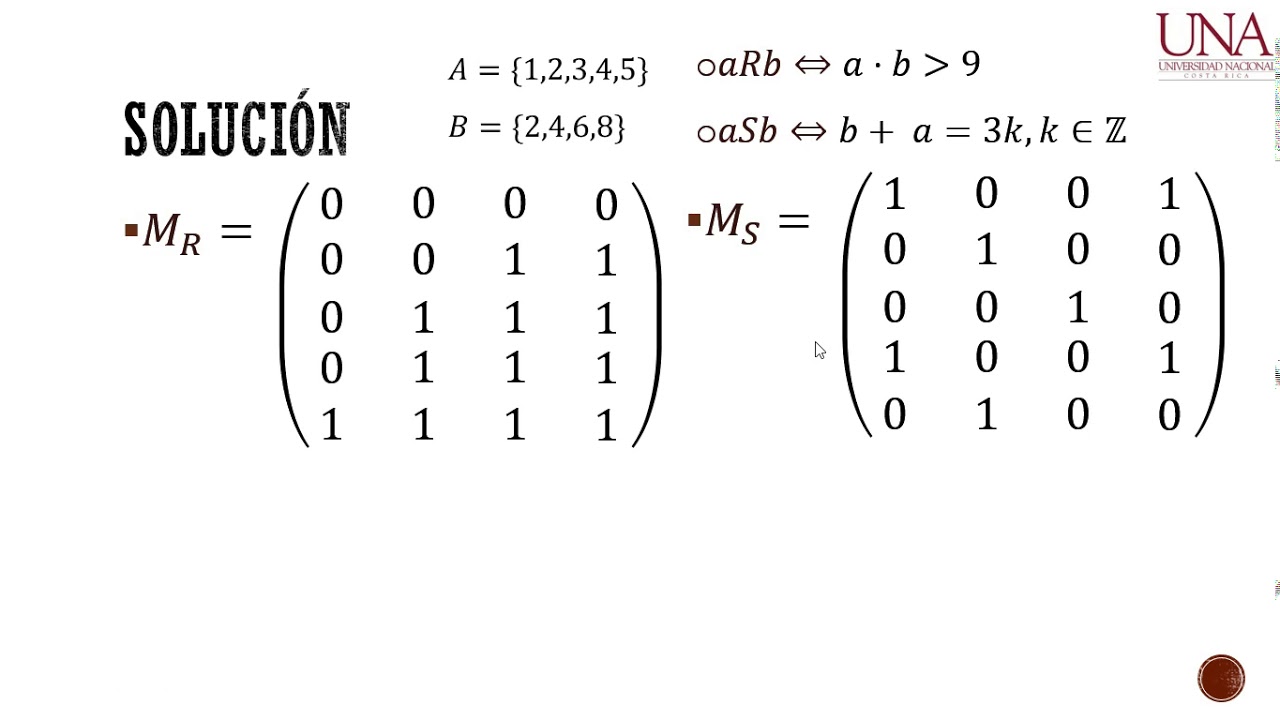 Operaciones Binarias con Matrices - YouTube