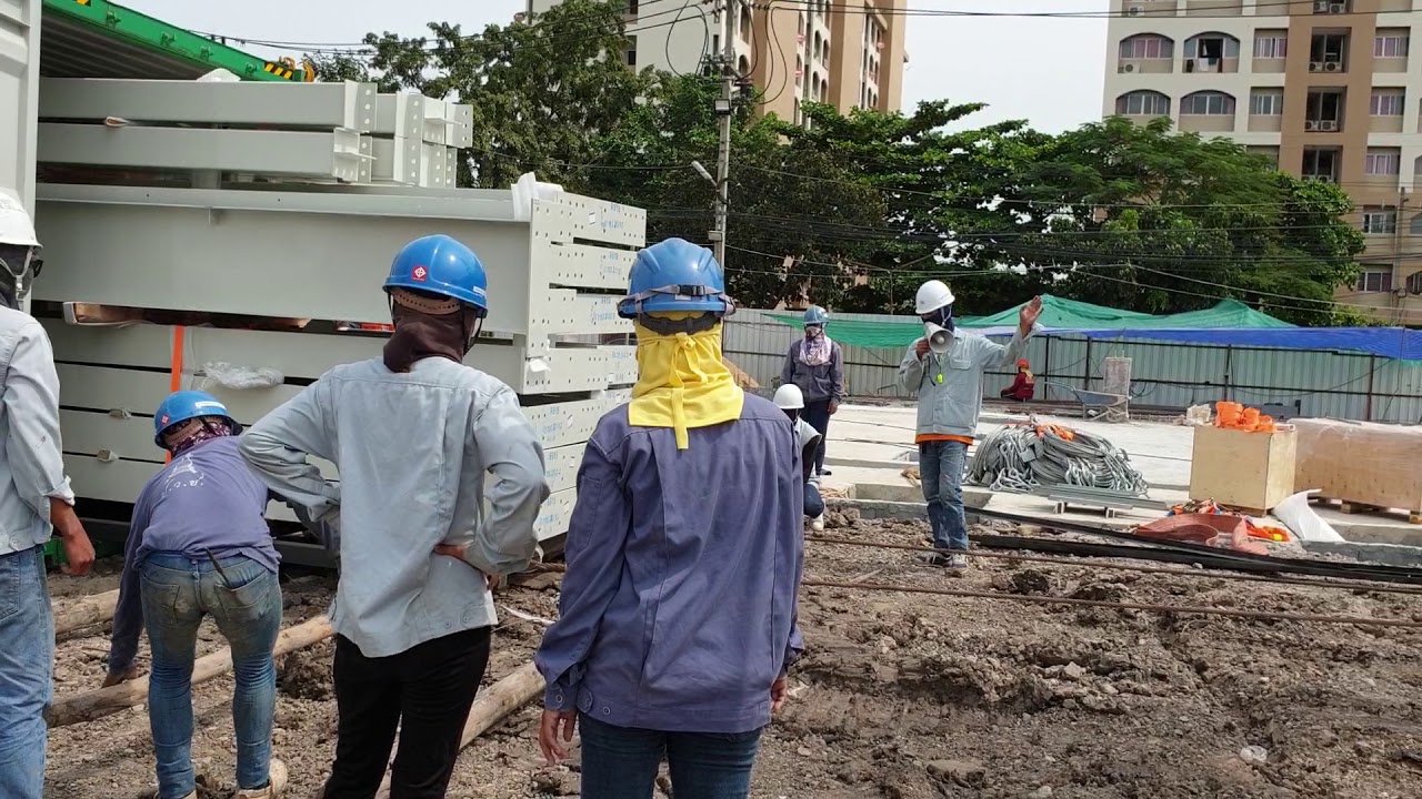 how to Unloading from container (steel unloading) before install - YouTube