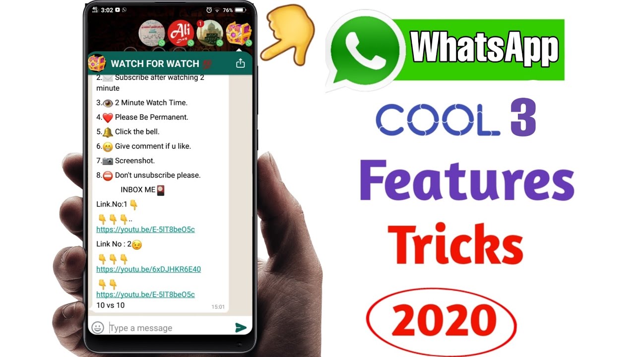 WhatsApp Tips and tricks 2020 - Cool 3 Features Tricks 2020 - YouTube