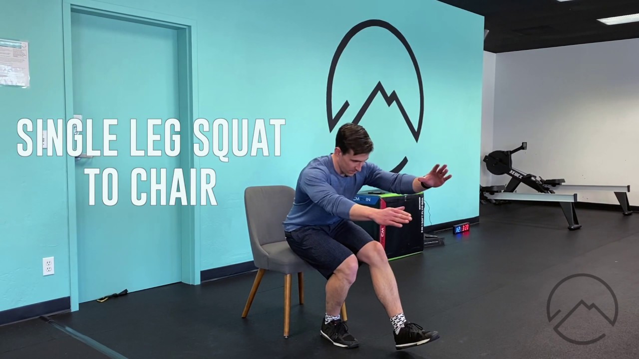 Single Leg Squat to Chair - YouTube
