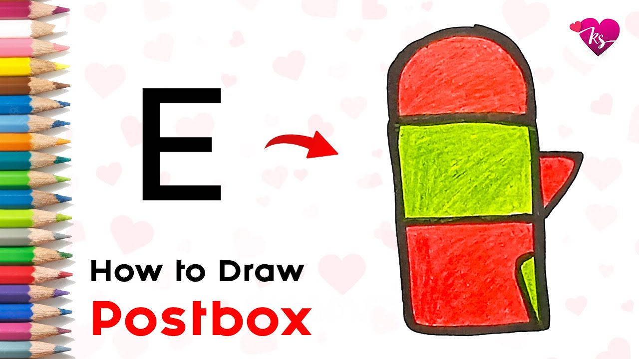 Easy Drawing! Turn E Letter to 📮 POST BOX | Mailbox 📮 drawing and ...